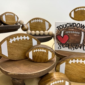 FOOTBALLS, SIGNS, and BEADS | Wooden | Autumn | Tiered Tray Decor ...