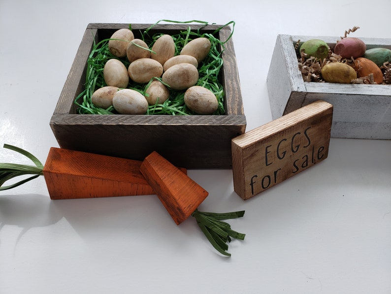PRIMITIVE WOODEN EGGS Rustic Easter Decor Farmhouse - Etsy