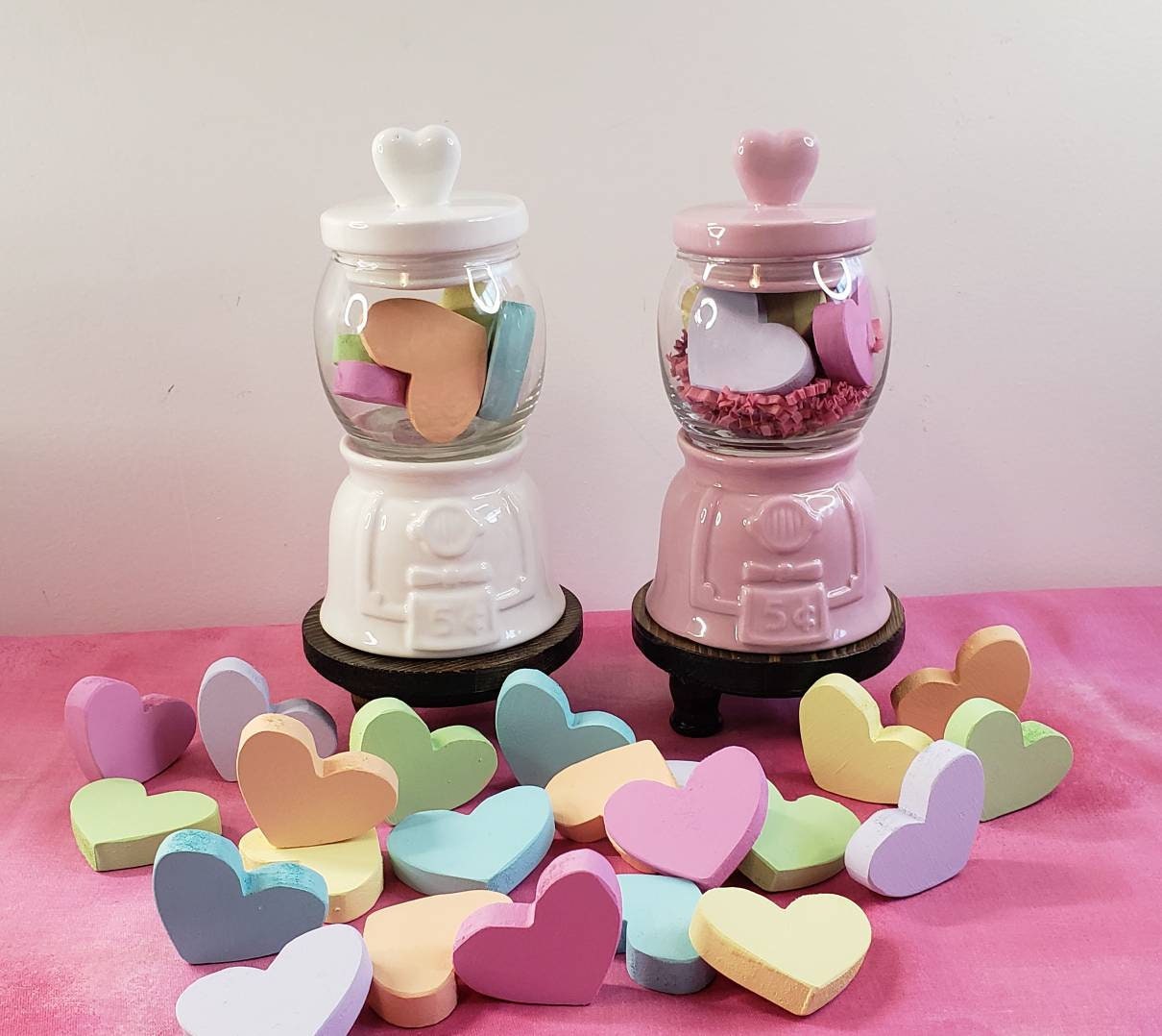 MINI HEARTS WOODEN Hearts Valentine's Day Tiered Tray | Etsy