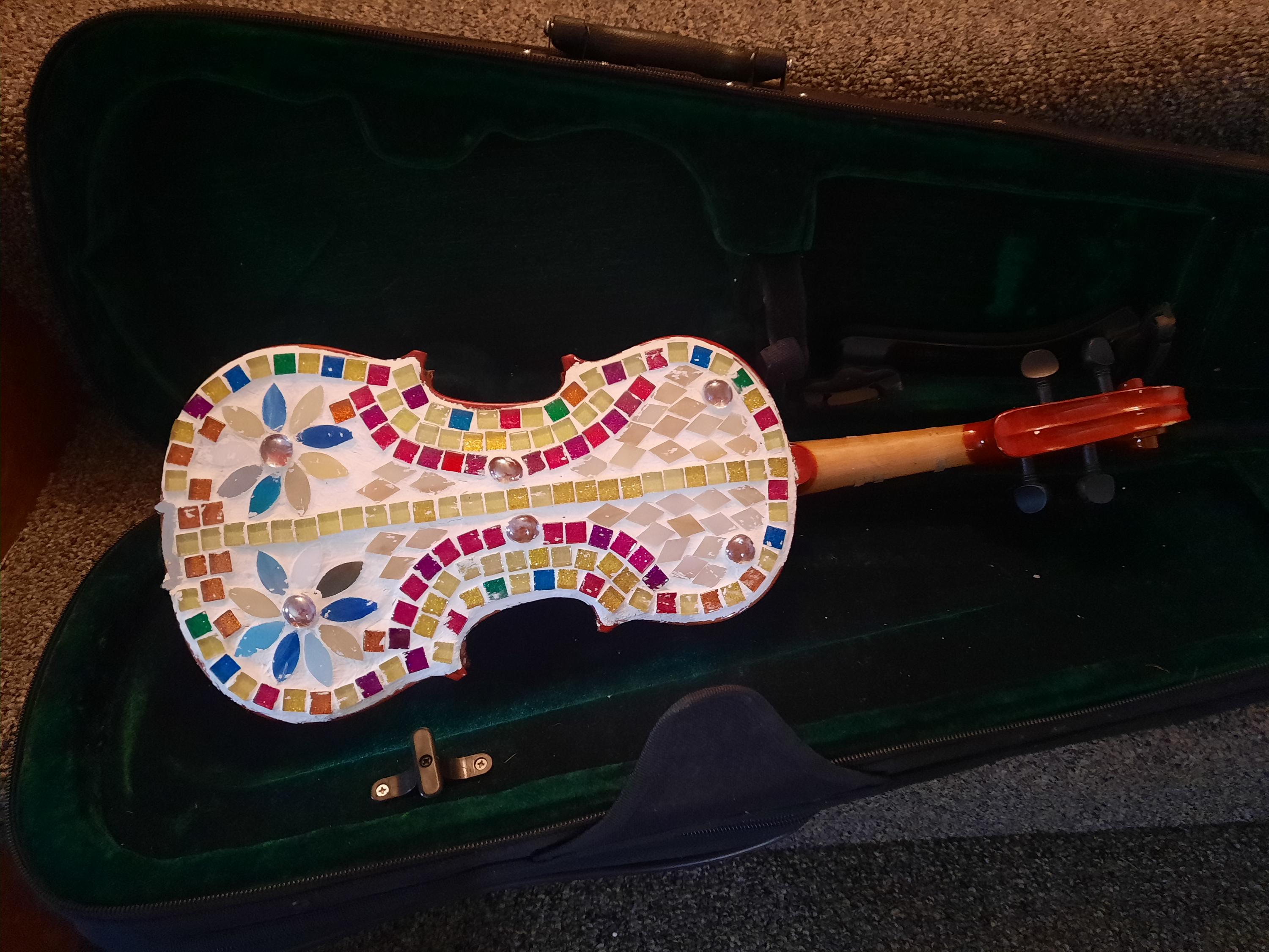 MOSAIC Stained Glass Student Violin, 19x7. Mosaic on Front and Back. - Etsy