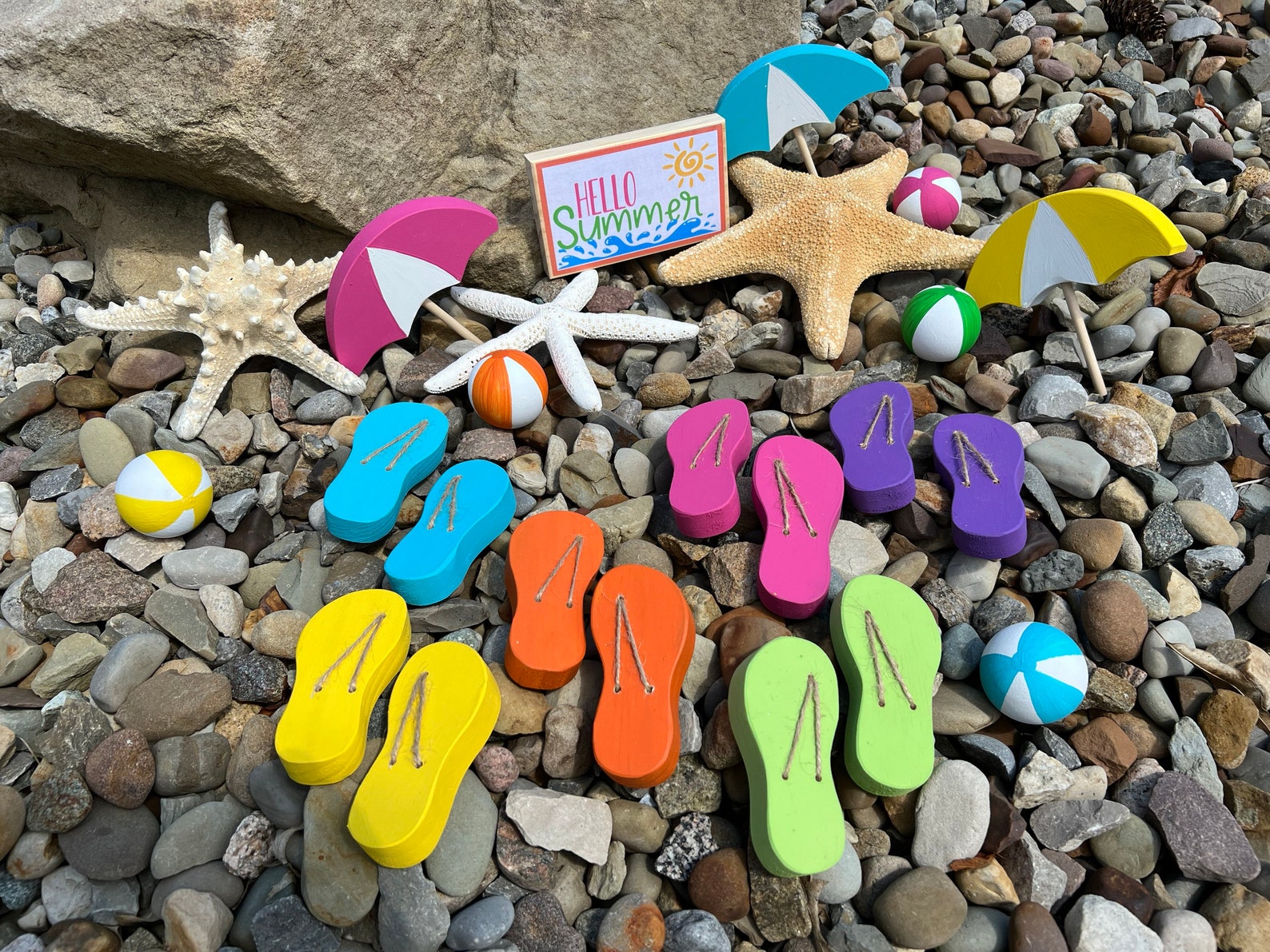 FLIP FLOPS and BEACH Ball Beads Ocean Summer and Nautical - Etsy