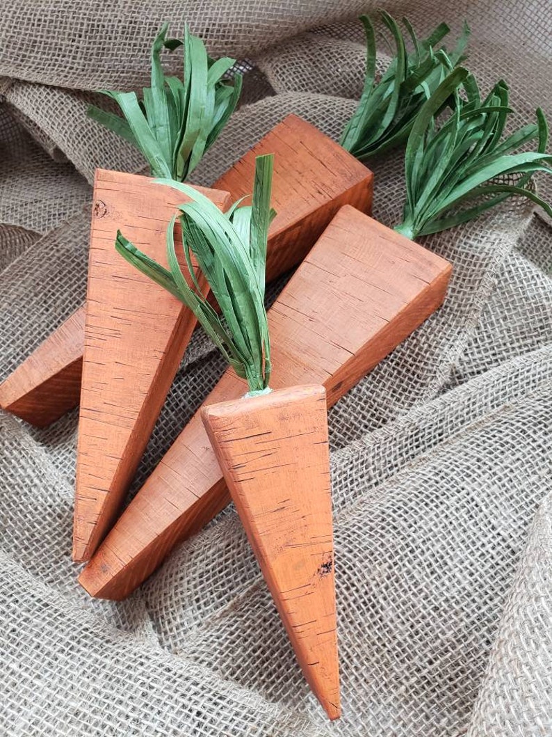 Primitive Wooden Carrots Rustic Easter Decor Farmhouse | Etsy