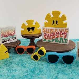 SUN, SUNGLASSS and SUMMER Signs | Wooden | Tiered Tray Decor ...