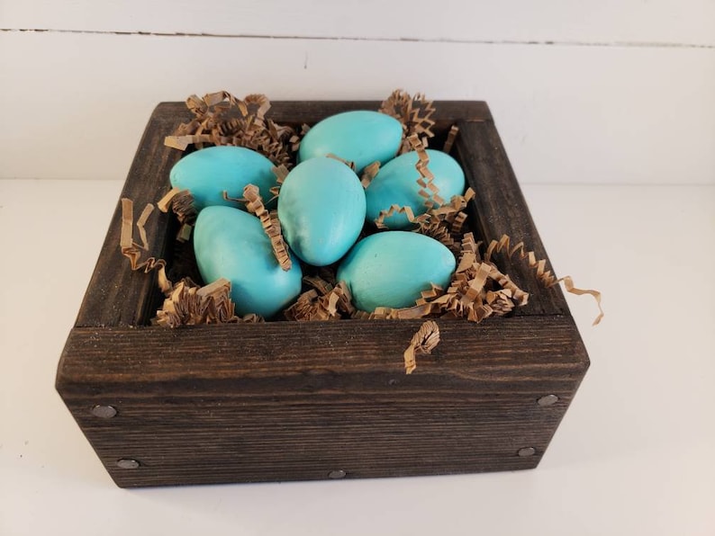 PRIMITIVE WOODEN EGGS Rustic Wood Crate Farmhouse Kitchen - Etsy
