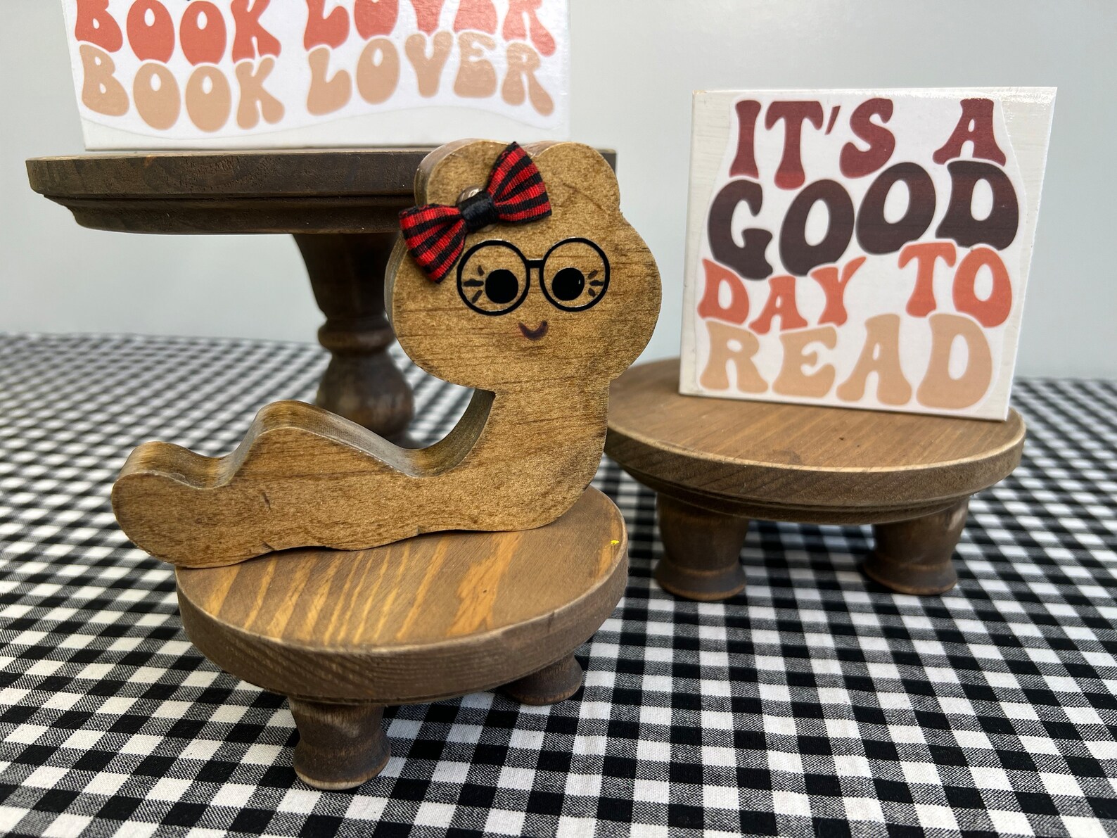 CUTEST PERSONALIZED TEACHER Gift Wooden Bookworm Back to School Reading ...