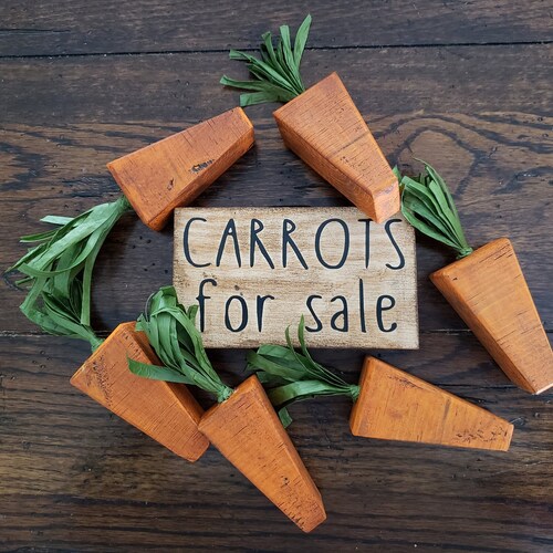 Primitive Wooden Carrots Rustic Easter Decor Farmhouse - Etsy