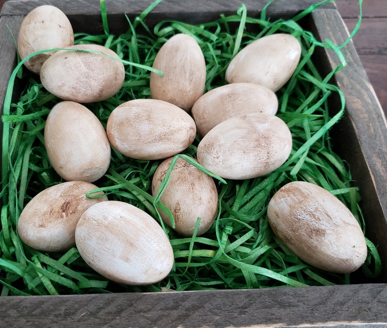 PRIMITIVE WOODEN EGGS Rustic Wood Crate Farmhouse Kitchen - Etsy