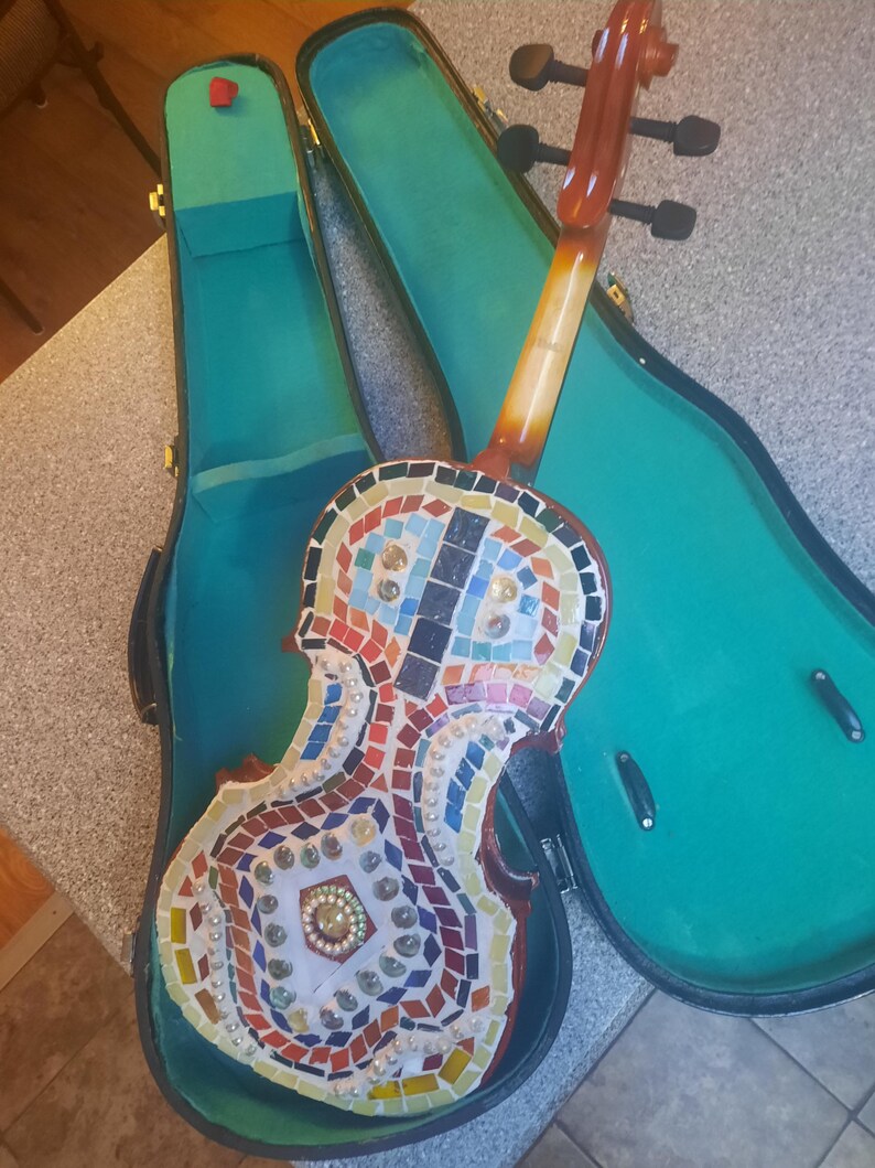 MOSAIC Stained Glass Violin, 24x8. Mosaic on Front and Back. - Etsy