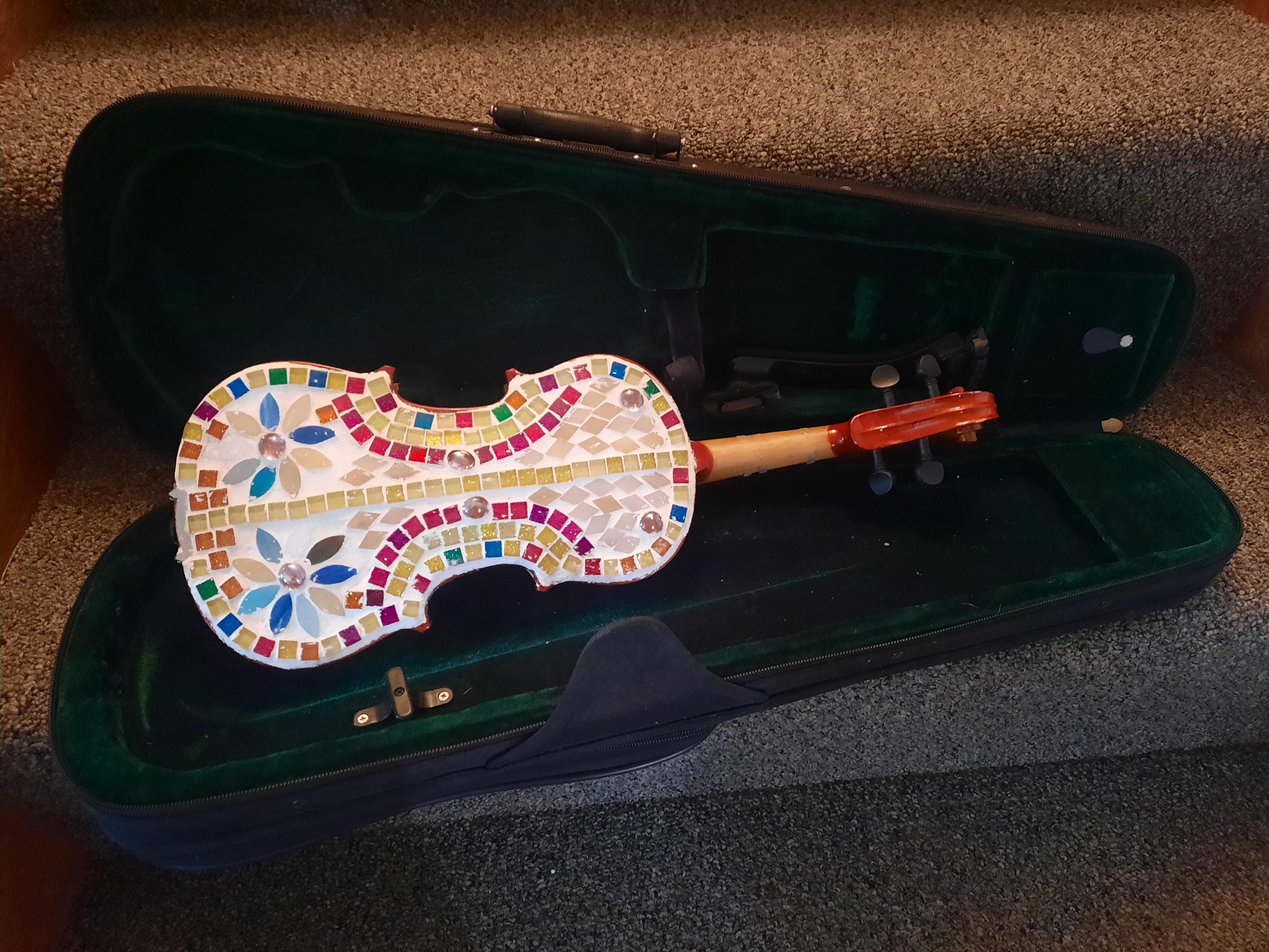 MOSAIC Stained Glass Student Violin, 19x7. Mosaic on Front and Back. - Etsy