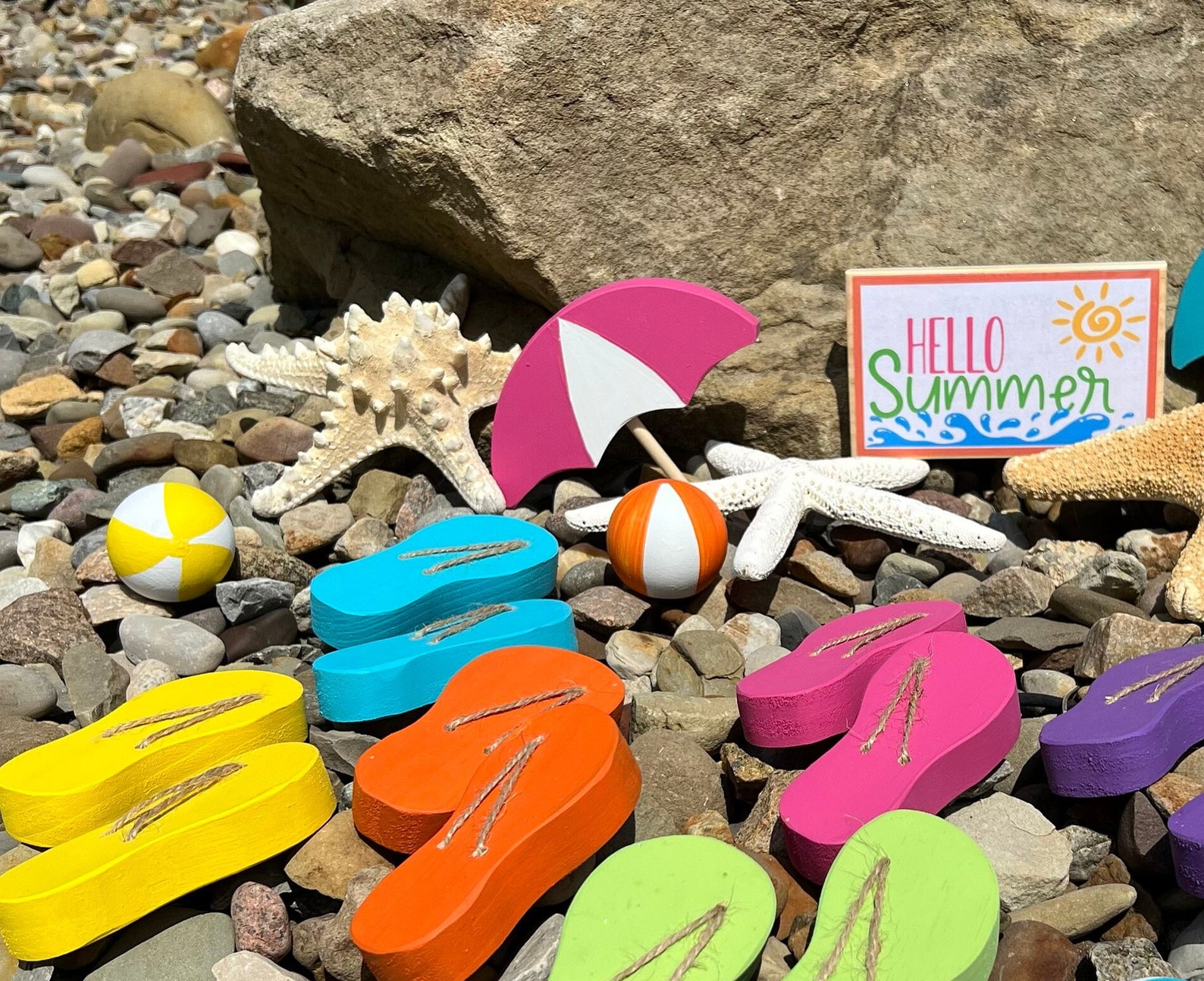 FLIP FLOPS and BEACH Ball Beads Ocean Summer and Nautical - Etsy