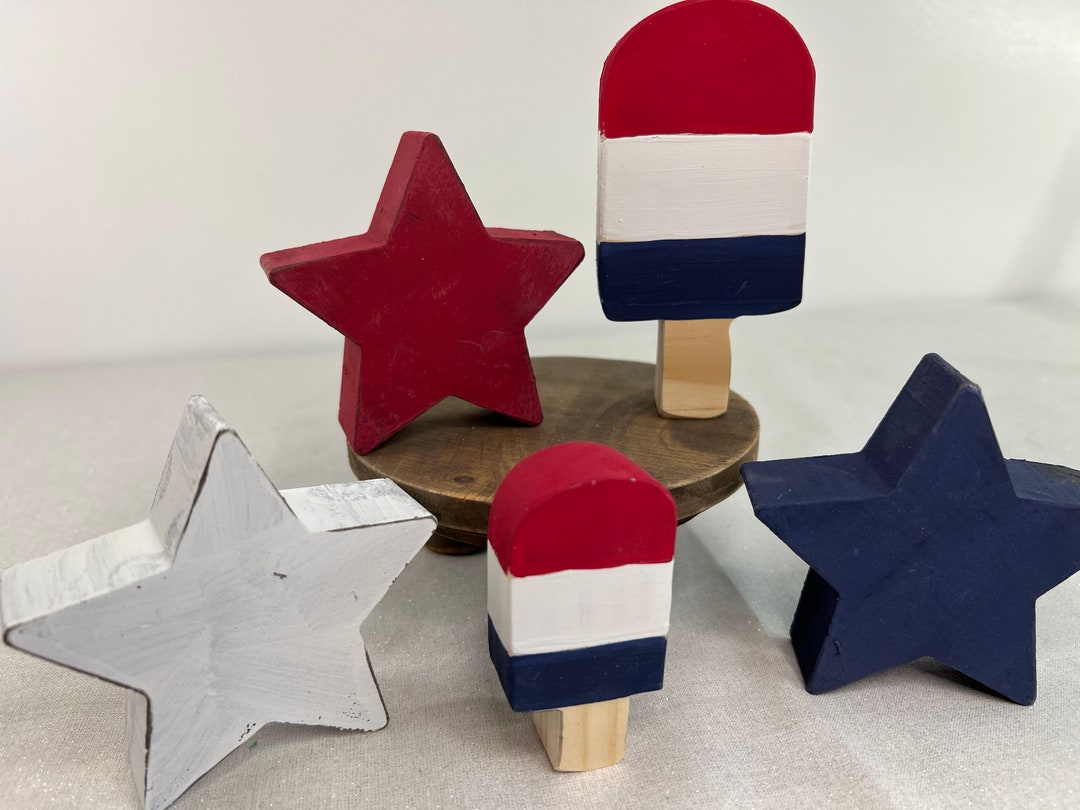 Bundle PATRIOTIC WOOD POPSICLES and Stars for Summer | Fourth of July ...