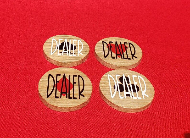 HARDWOOD DEALER CHIP | Wooden Suit Marker | Card Players | Poker ...