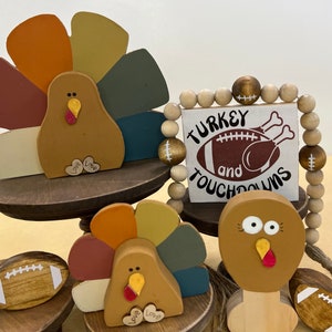 WHIMSICAL TURKEYS, LEGS, Footballs, Signs & Bead Garland | Thanksgiving ...