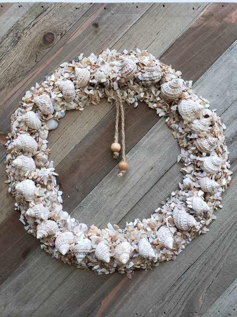 Sea Shell Wreath Ship-Lap Wood Sea Shell Summer Decor | Etsy