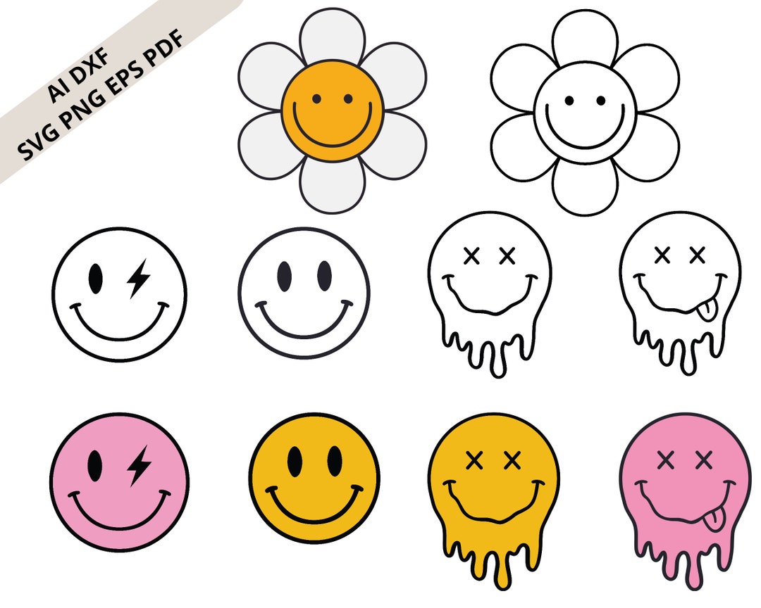 Daisy Svg With Smiley Face SVG Bundle and Smiley Face Svg Shirt, Smiley ...