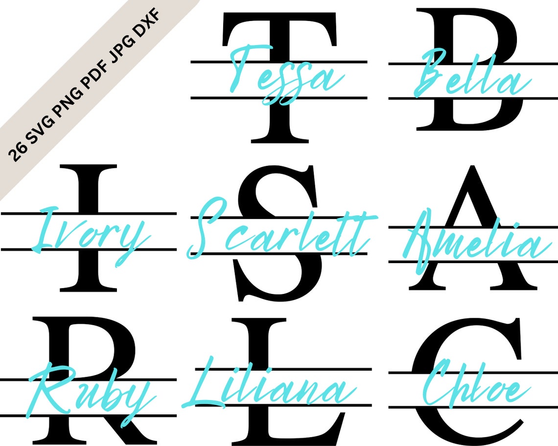 Monogram Svg Bundle | Monogram Svg Download | Split Monogram Svg Bundle ...