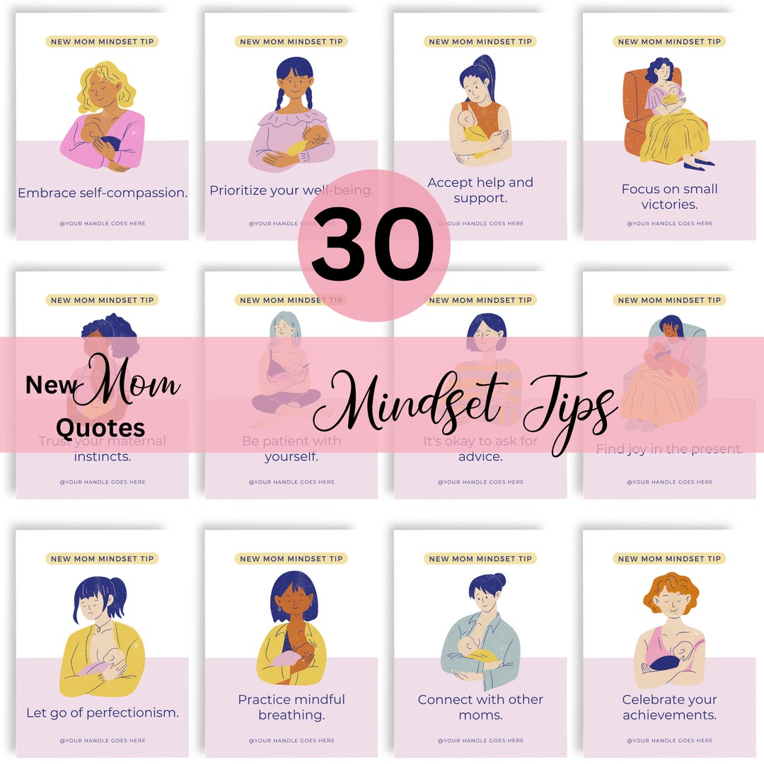 New Mom Mindset Tips Affirmation Cards Mindset Journal New Mom Gift ...