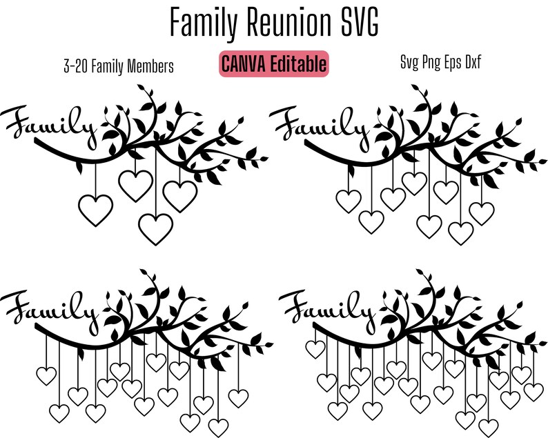 Family Tree SVG With Names Family Reunion SVG Bundle - Etsy UK