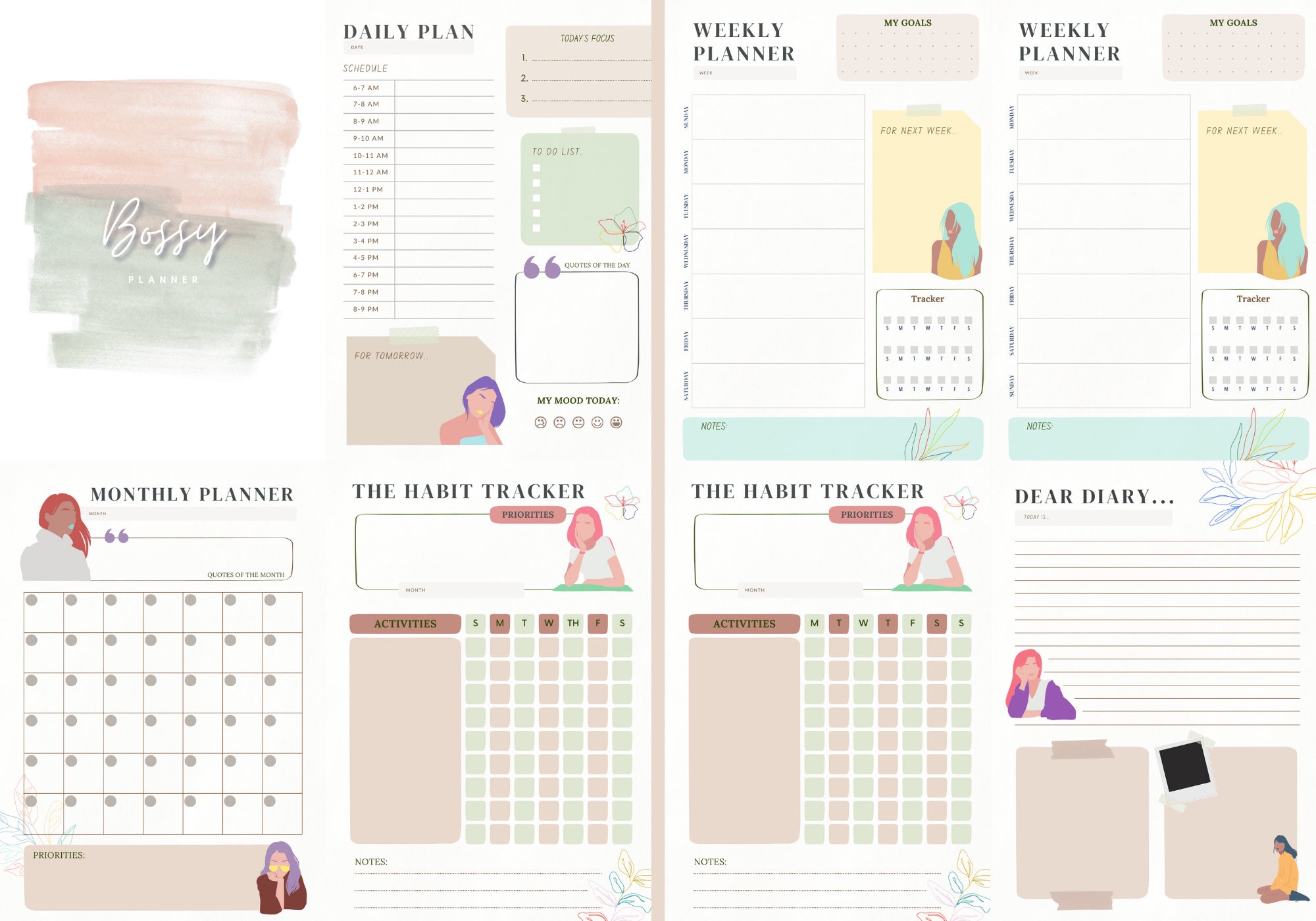 Printable Premade Digital Bullet Journal Bundle Planner Starter Kit ...