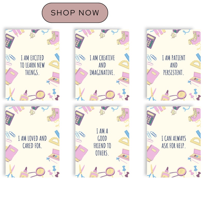 Kids Affirmation Cards Printable Back to School Affirmations ...