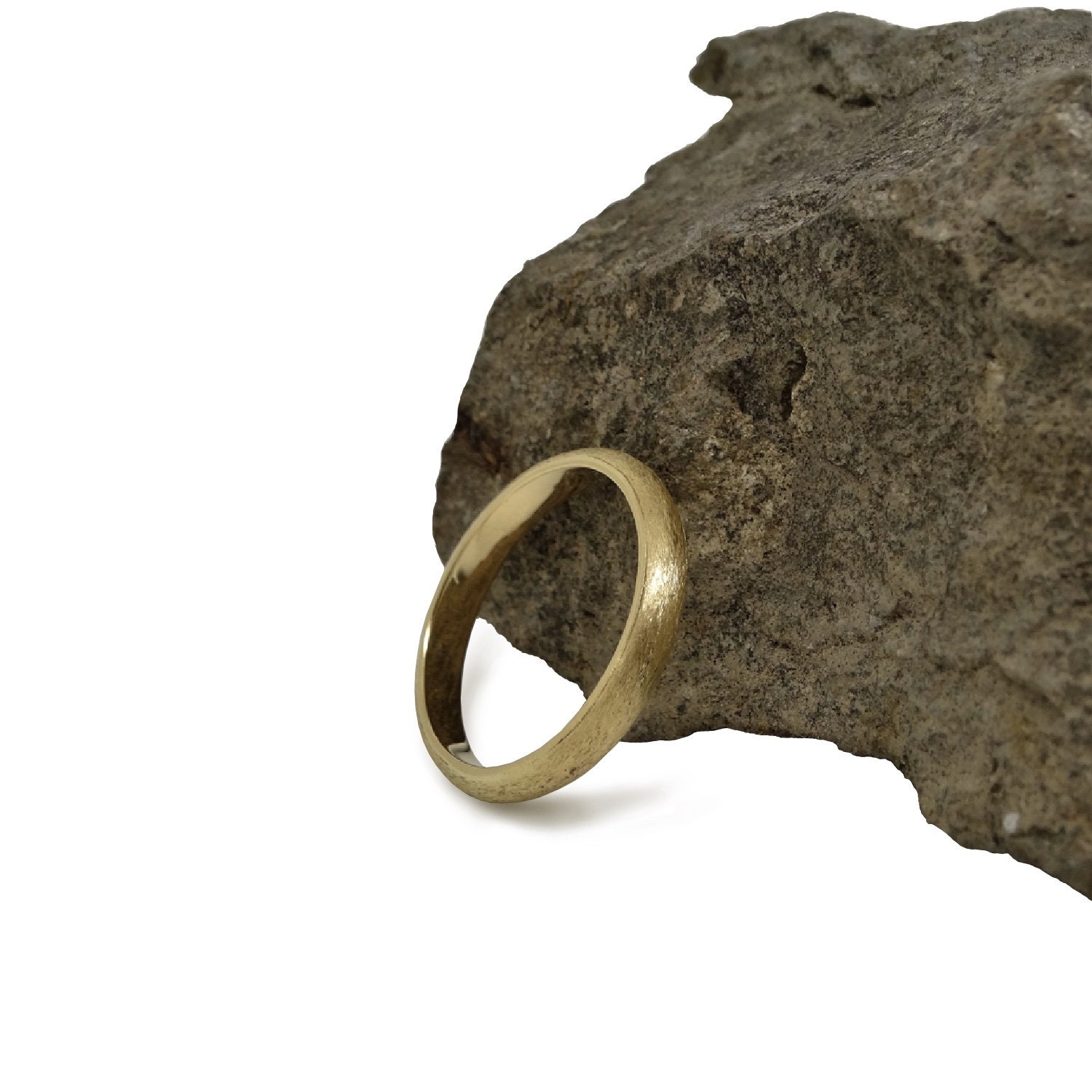 Wedding Classic Band Matte Finish Solid 14K Gold Ring, Wide 3 Mm in 14K ...