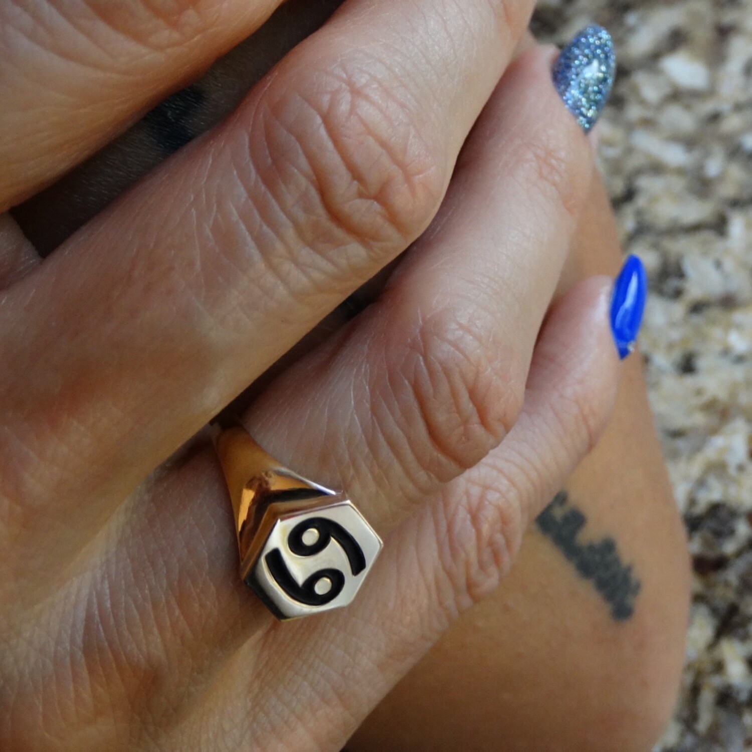 Cancer 14K Gold Zodiac Women's Ring, Horoscope Gold 14ct Womens Jewelry ...