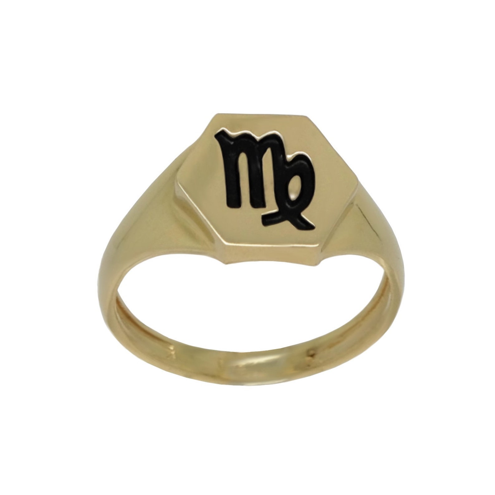 Virgo Zodiac 14K Gold Women's Ring, Solid 14k Gold Astrology Ring ...