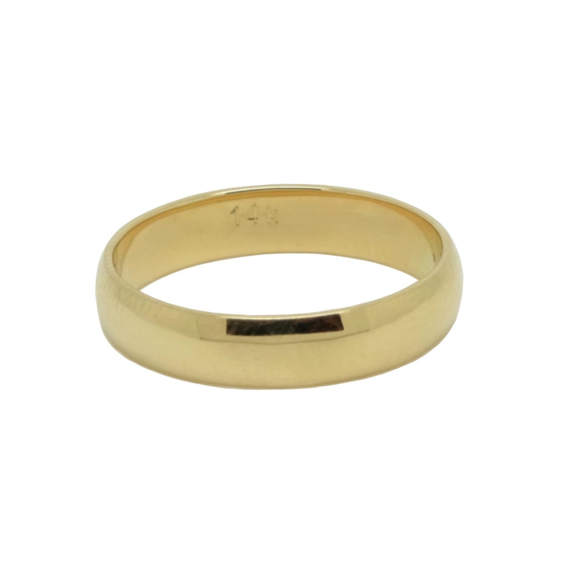 14K Gold Wedding Band Ring Classic Wide 4 Mm Band in 14K - Etsy