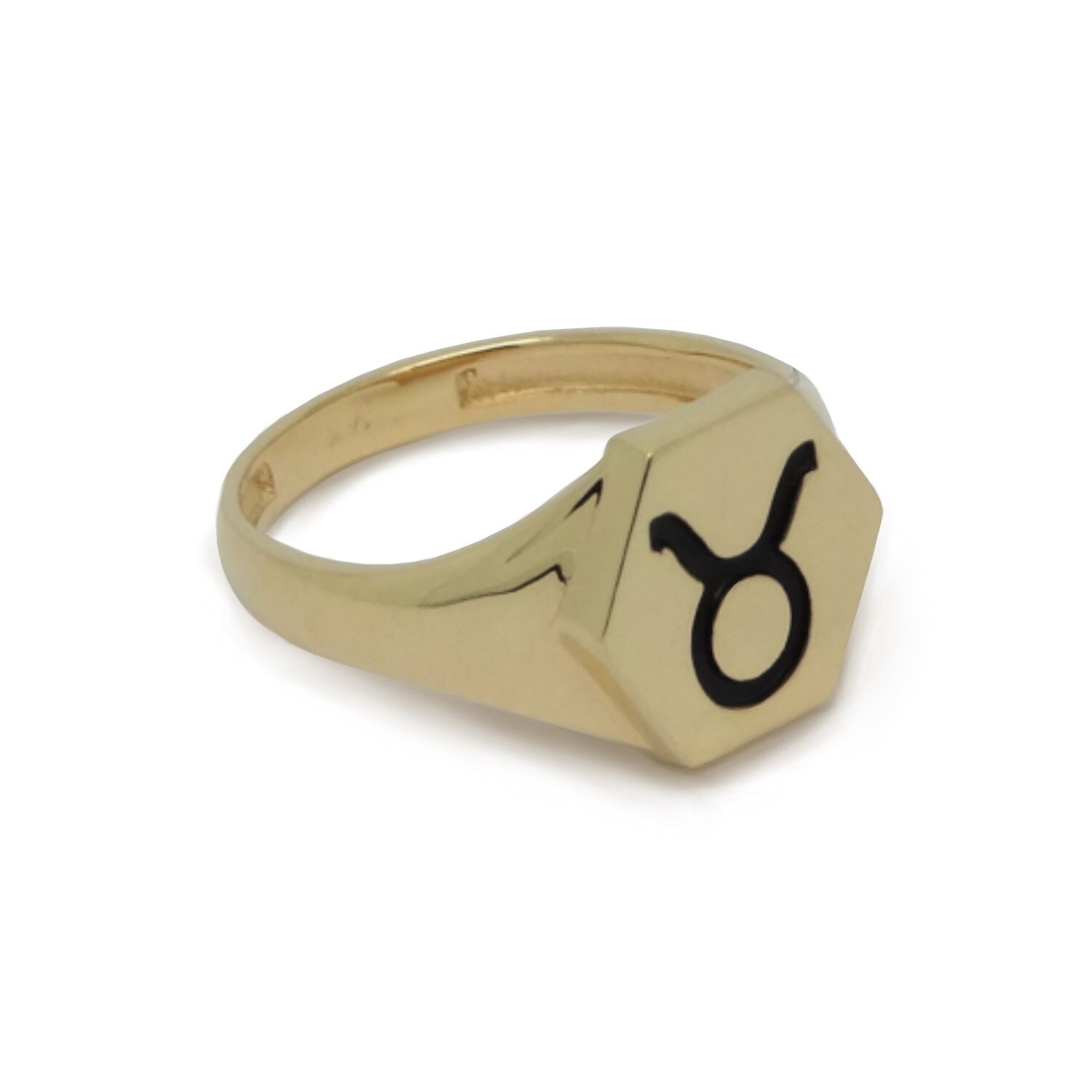 Taurus Gold Ring, Zodiac Sign Taurus Women's 14K Gold Ring, Horoscope ...