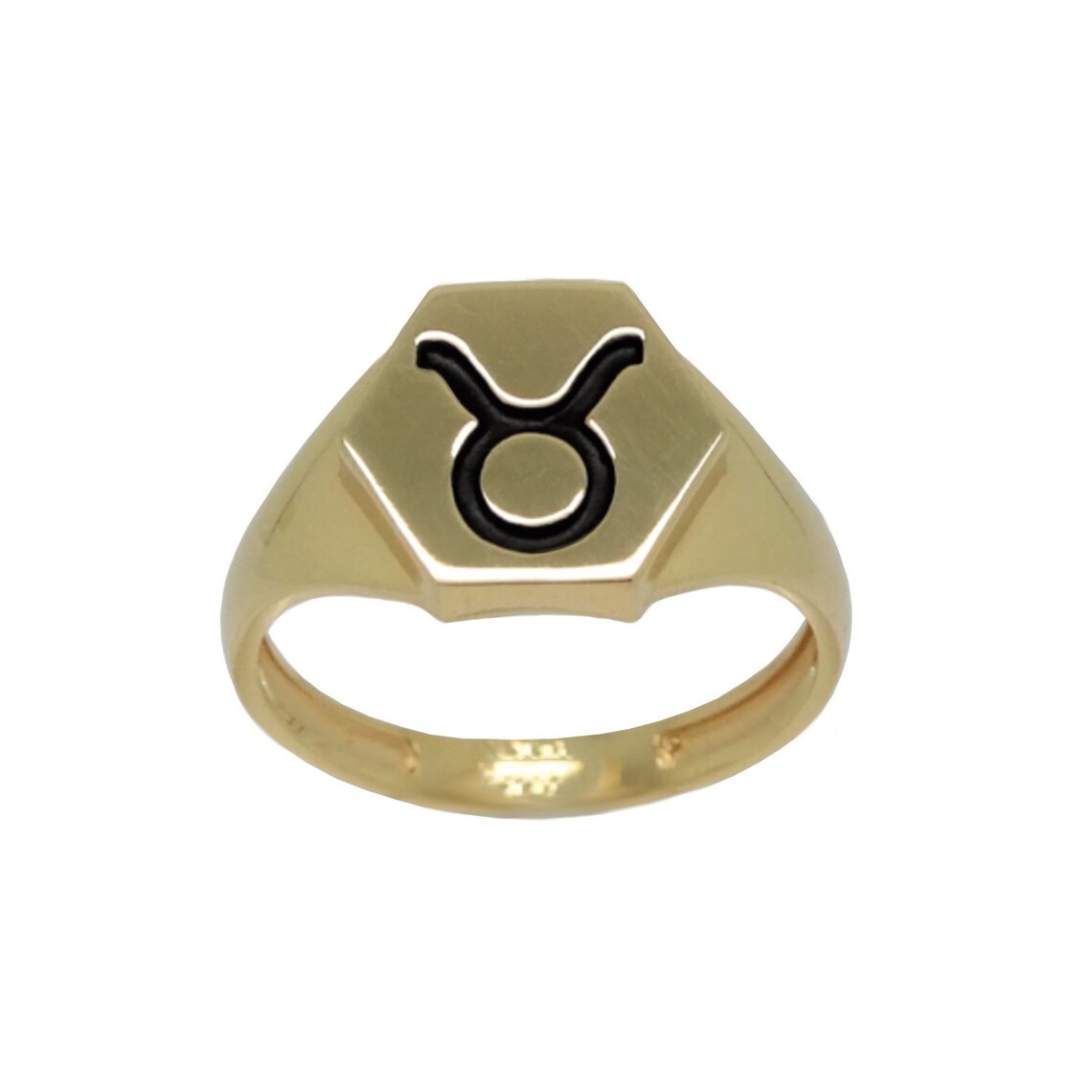 Taurus Gold Ring, Zodiac Sign Taurus Women's 14K Gold Ring, Horoscope ...