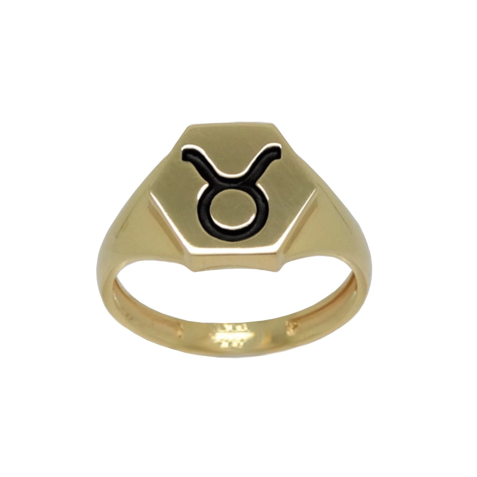 Taurus Gold Ring, Zodiac Sign Taurus Women's 14K Gold Ring, Horoscope ...