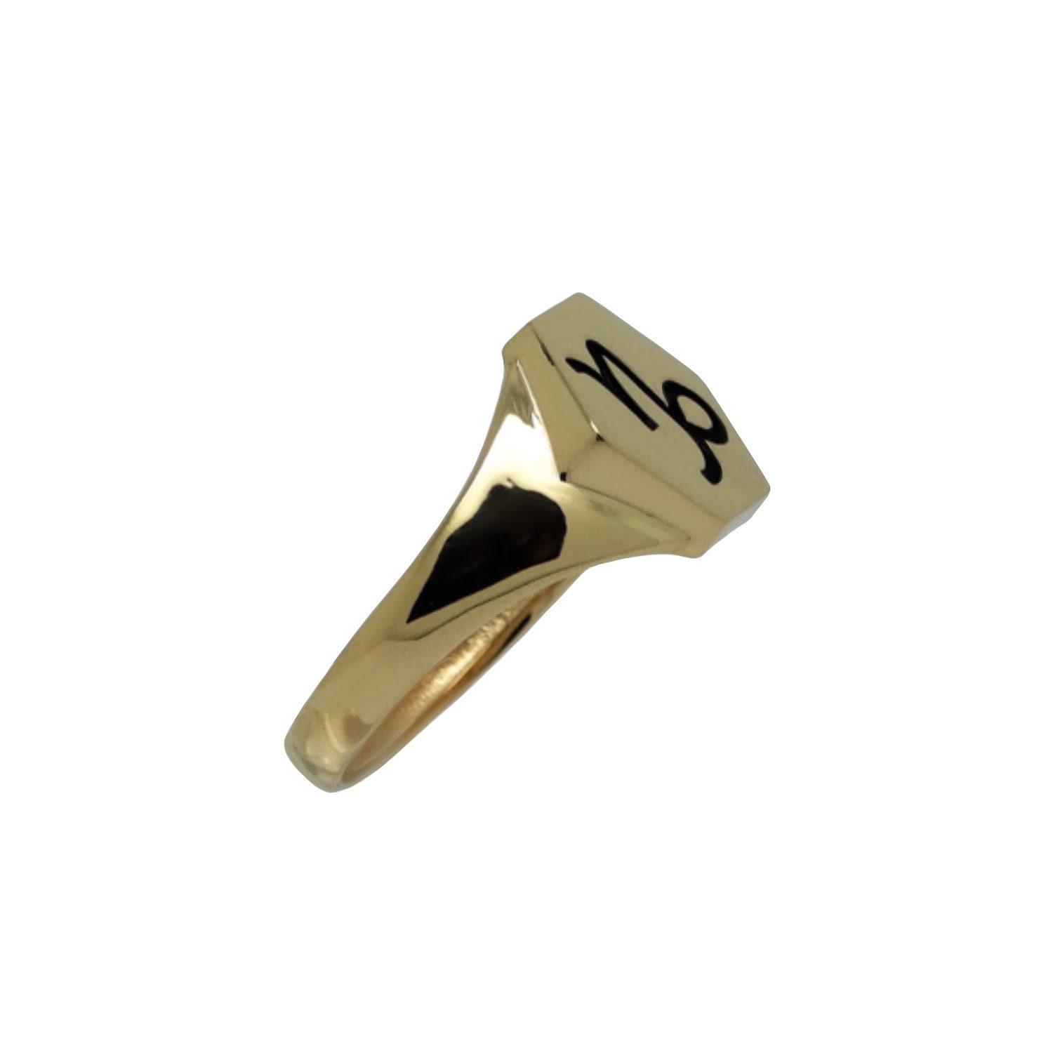 Capricorn Zodiac Sign 14K Gold Women's Ring, Solid 14k Gold Astrology ...
