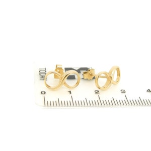 Yellow Gold 14K Womans Earrings, Infinity 14ct Solid Gold Earrings ...
