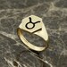 Taurus Gold Ring, Zodiac Sign Taurus Women's 14K Gold Ring, Horoscope ...