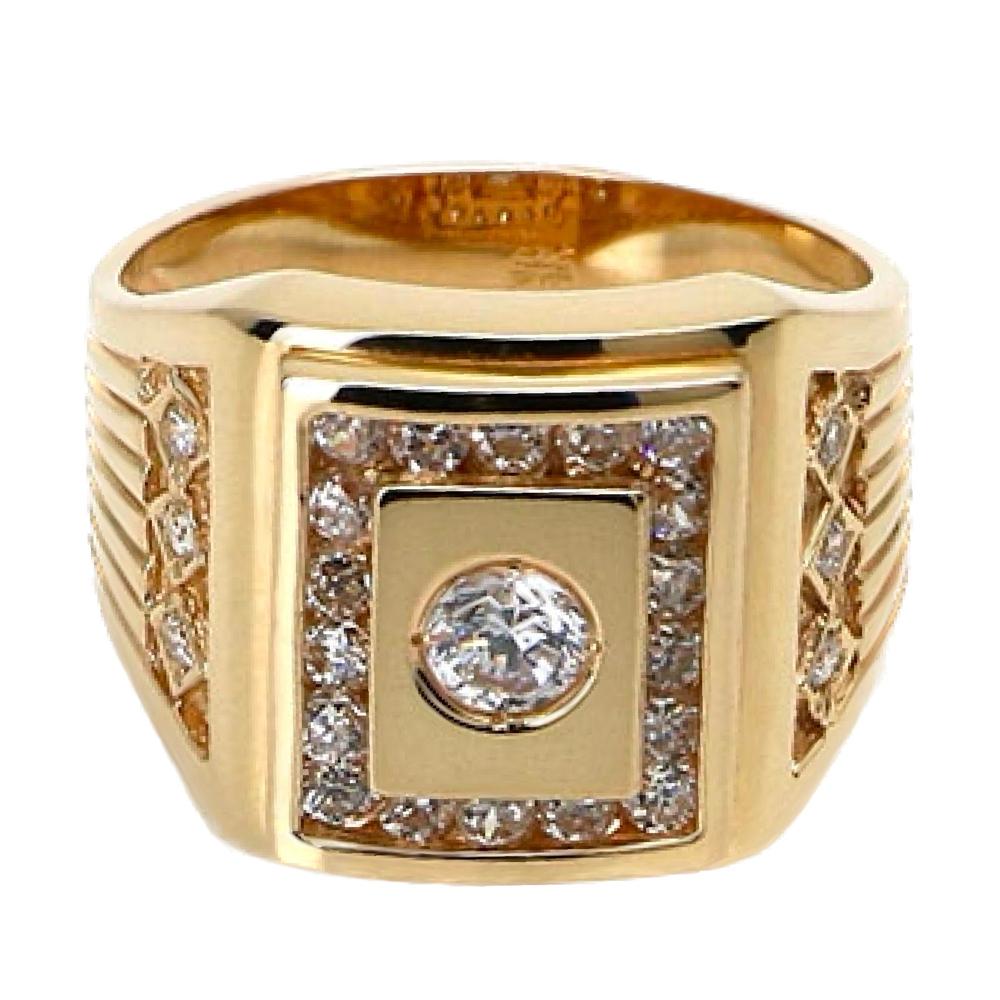 Multi Stones Men's Ring Made of 14K Solid Pure Gold Man Boys Gift Total ...