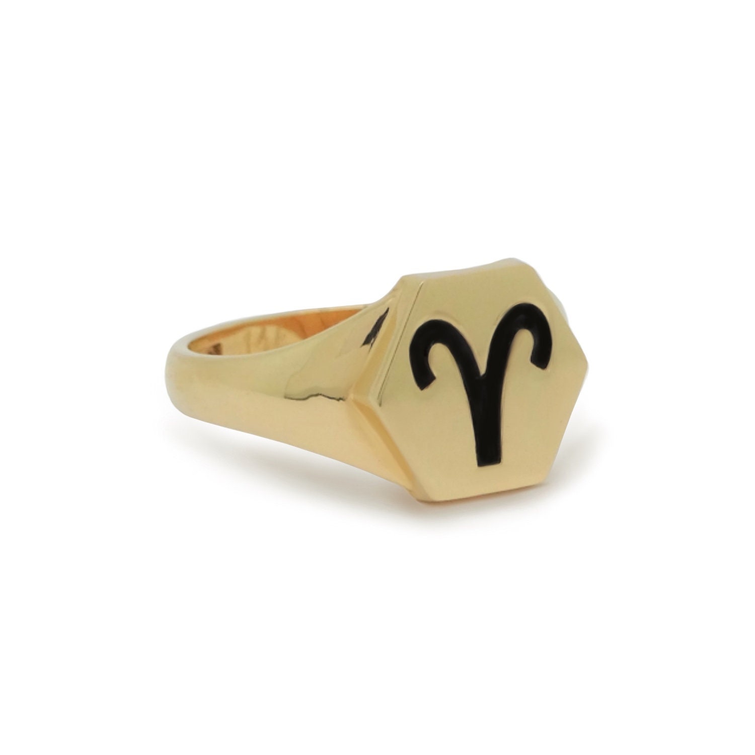 14K Yellow or White Gold Aries Zodiac Sign Womens Ring - Etsy