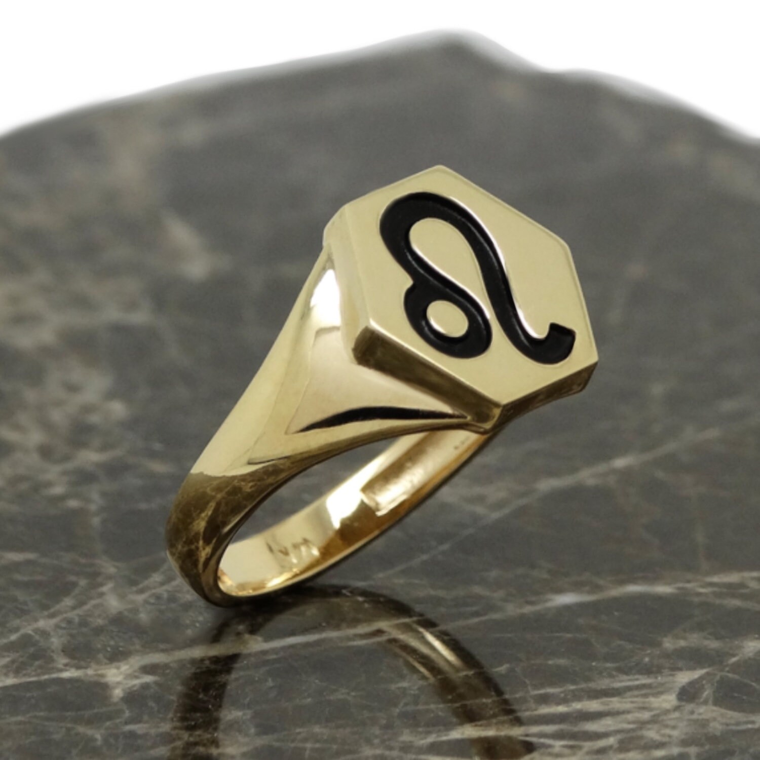 Leo 14K Gold Women's Ring, Solid 14k Gold Astrology Ring, Horoscope ...