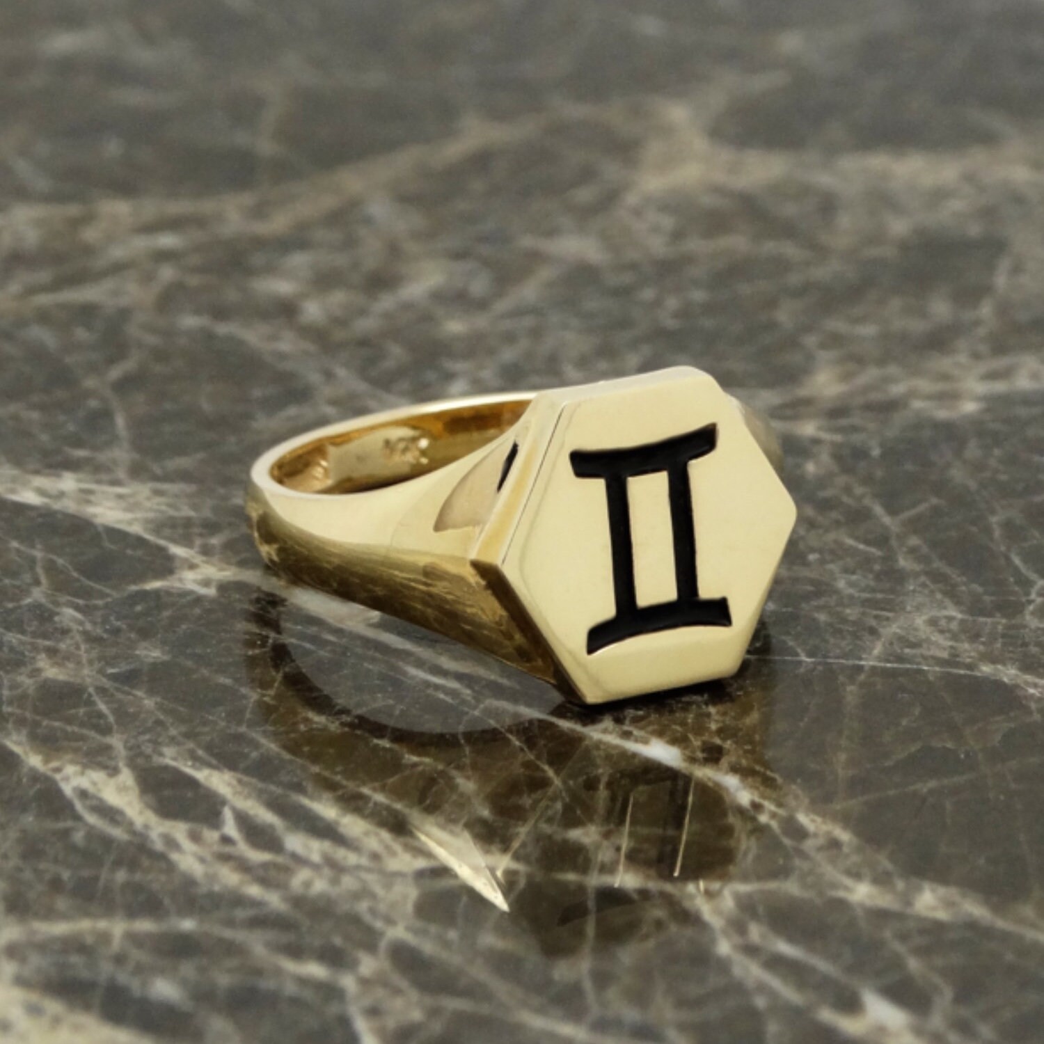 Gemini Sign 14K Gold Women's Ring Solid 14k Gold - Etsy
