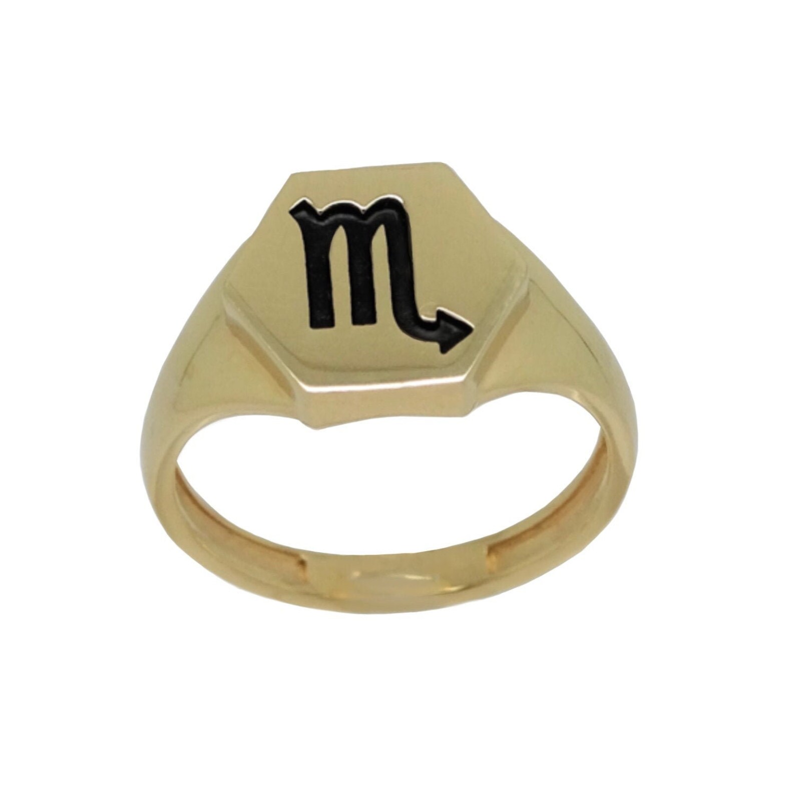 Scorpio Zodiac Sign 14K Gold Women's Ring, Solid 14k Gold Astrology ...