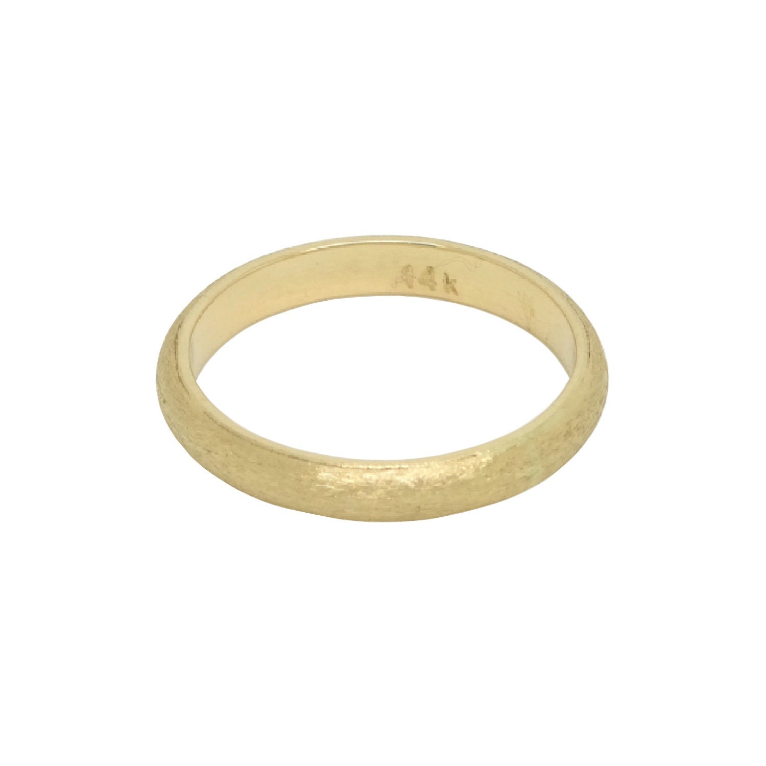 Wedding Classic Band Matte Finish Solid 14K Gold Ring, Wide 3 Mm in 14K ...