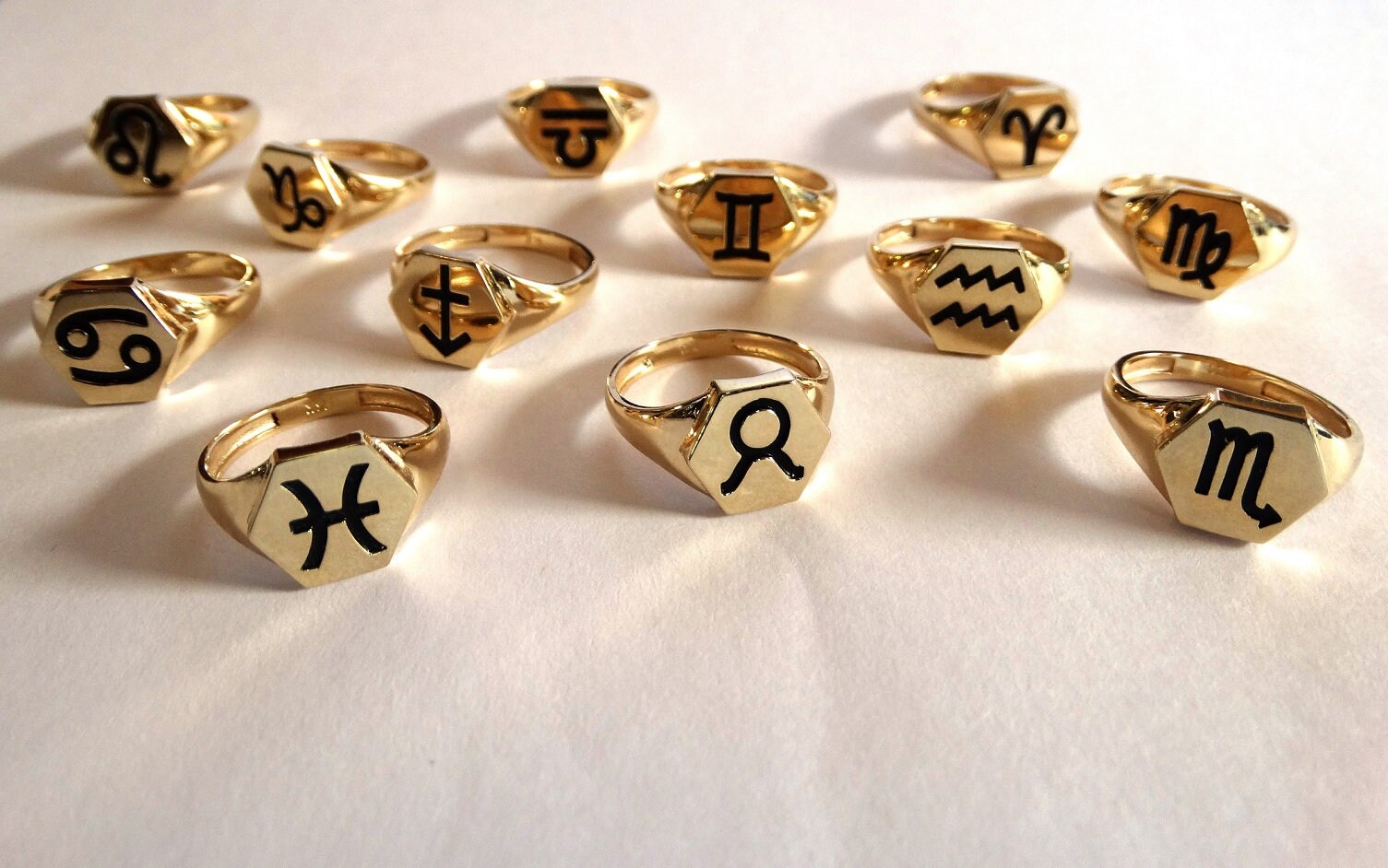 Taurus Gold Ring, Zodiac Sign Taurus Women's 14K Gold Ring, Horoscope ...