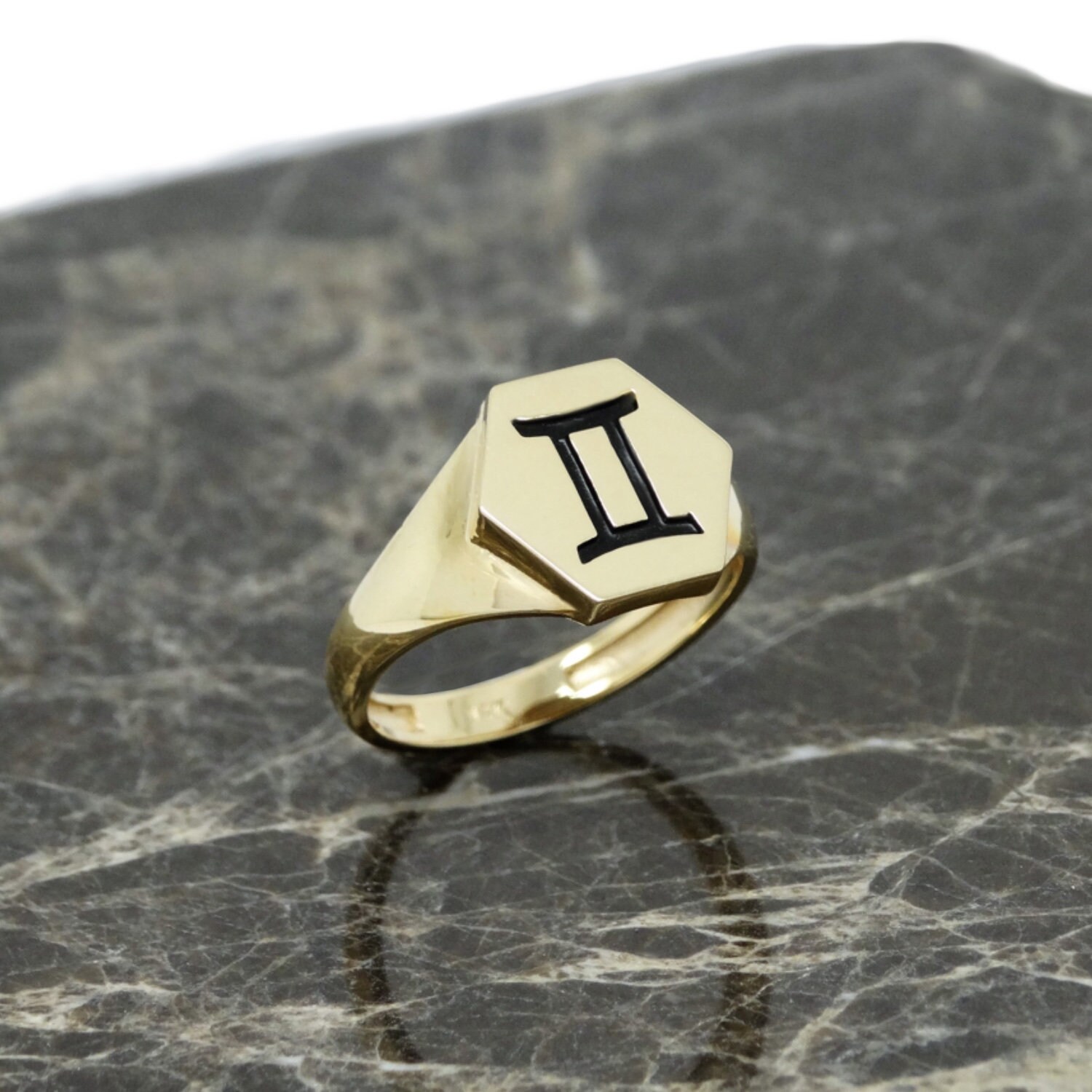 Gemini Sign 14K Gold Women's Ring Solid 14k Gold - Etsy