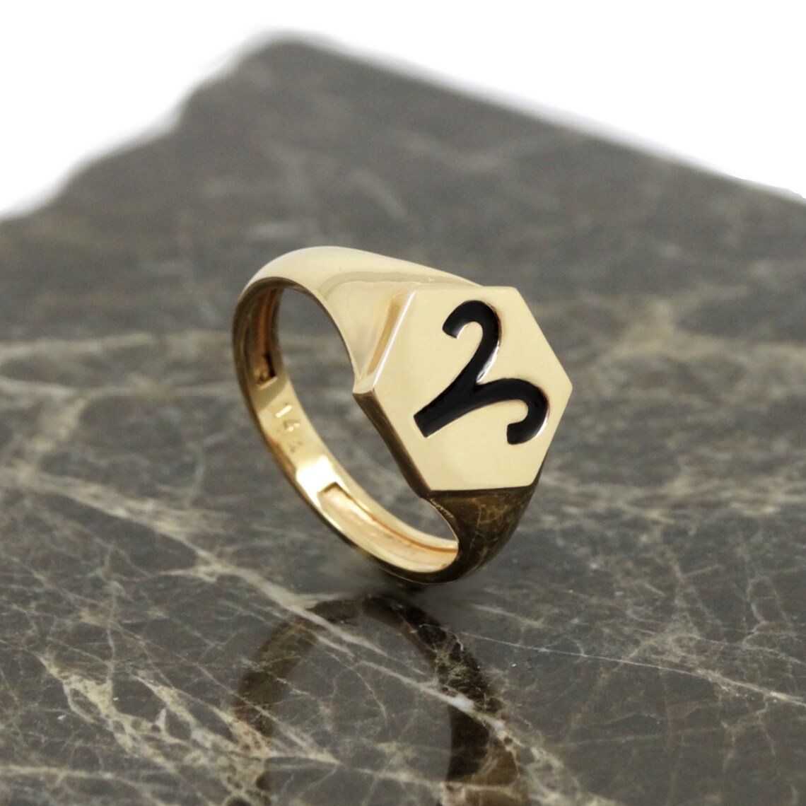 14K Yellow or White Gold Aries Zodiac Sign Womens Ring - Etsy