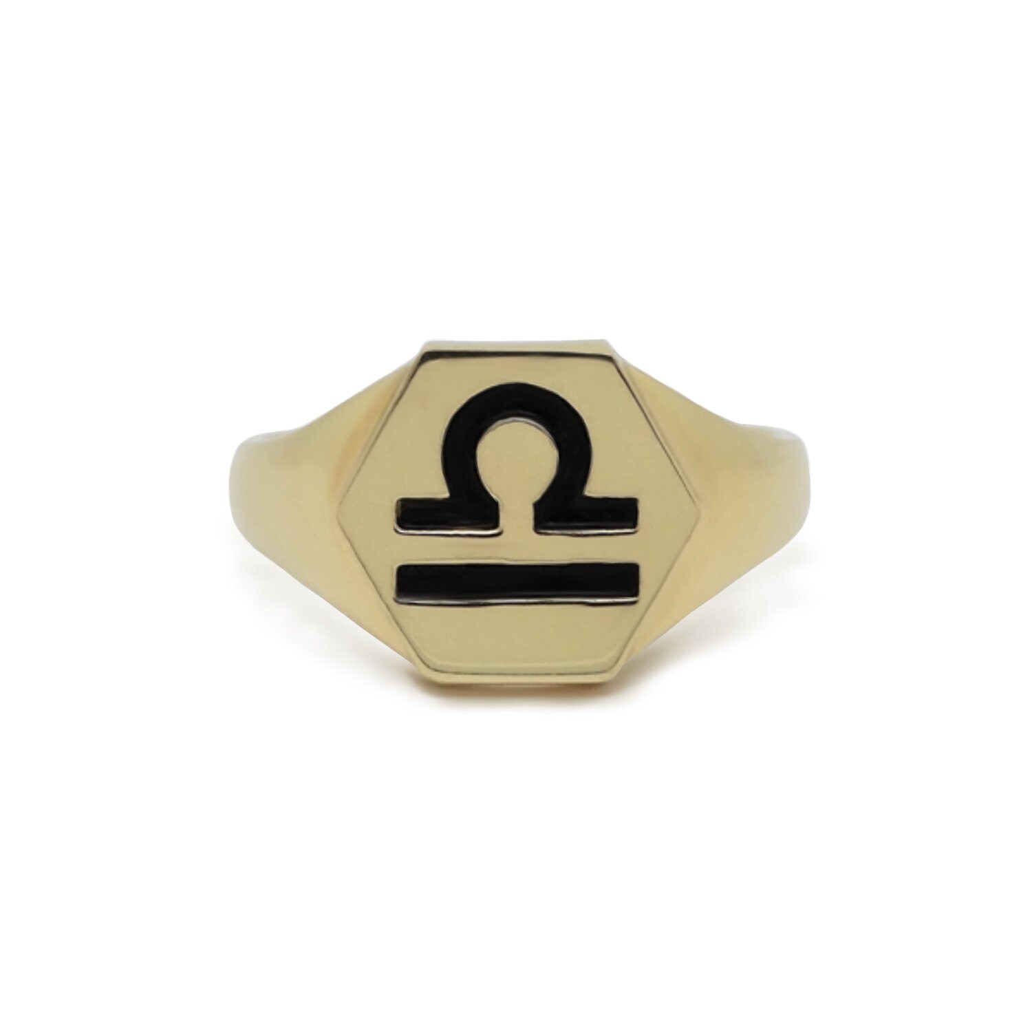 Libra Zodiac Sign 14K Gold Womens Ring, Solid 14k Gold Horoscope Girl ...