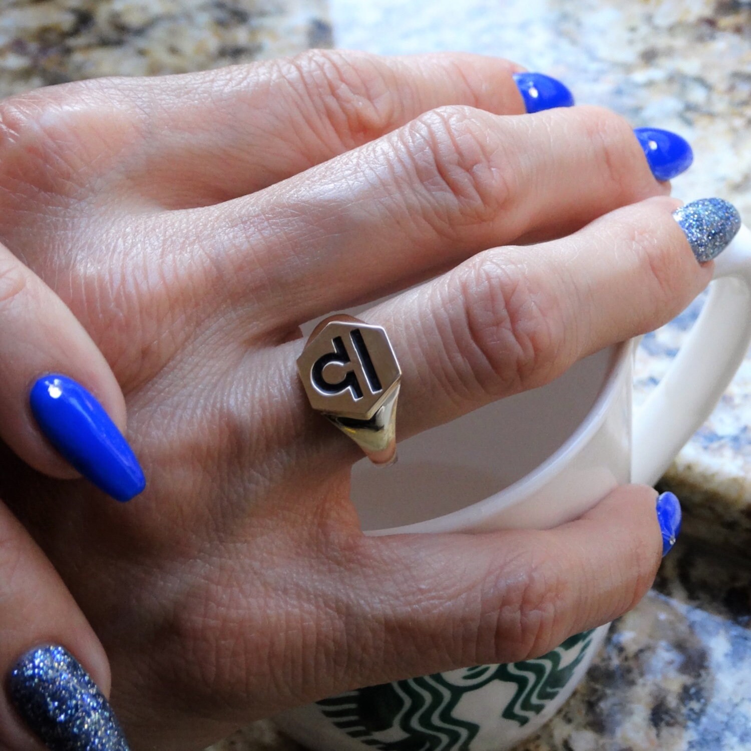 Libra Zodiac Sign 14K Gold Womens Ring, Solid 14k Gold Horoscope Girl ...