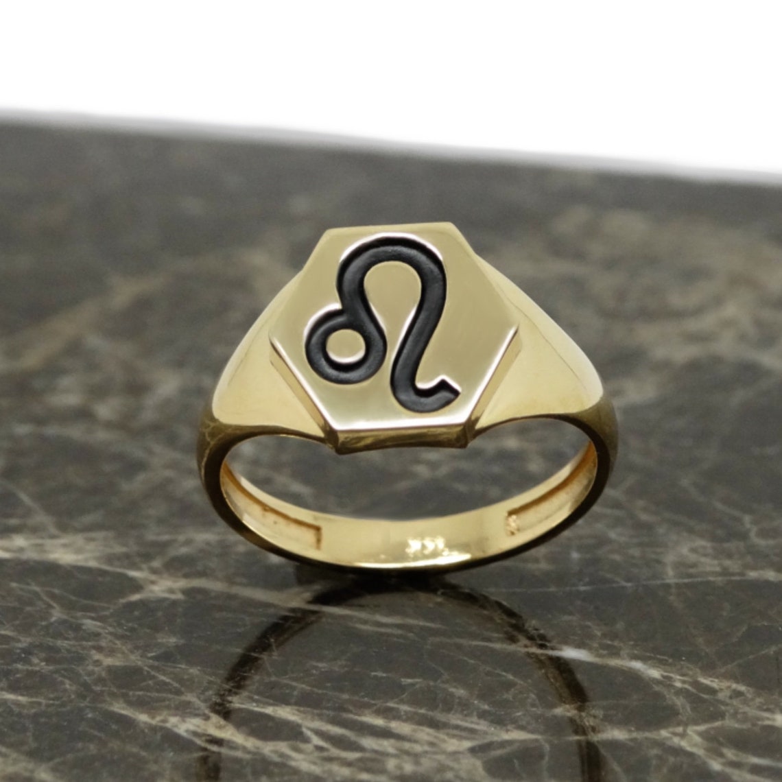 Leo 14K Gold Women's Ring, Solid 14k Gold Astrology Ring, Horoscope ...