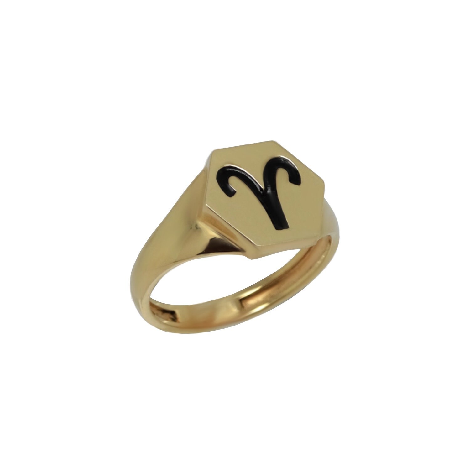 14K Yellow or White Gold Aries Zodiac Sign Womens Ring - Etsy