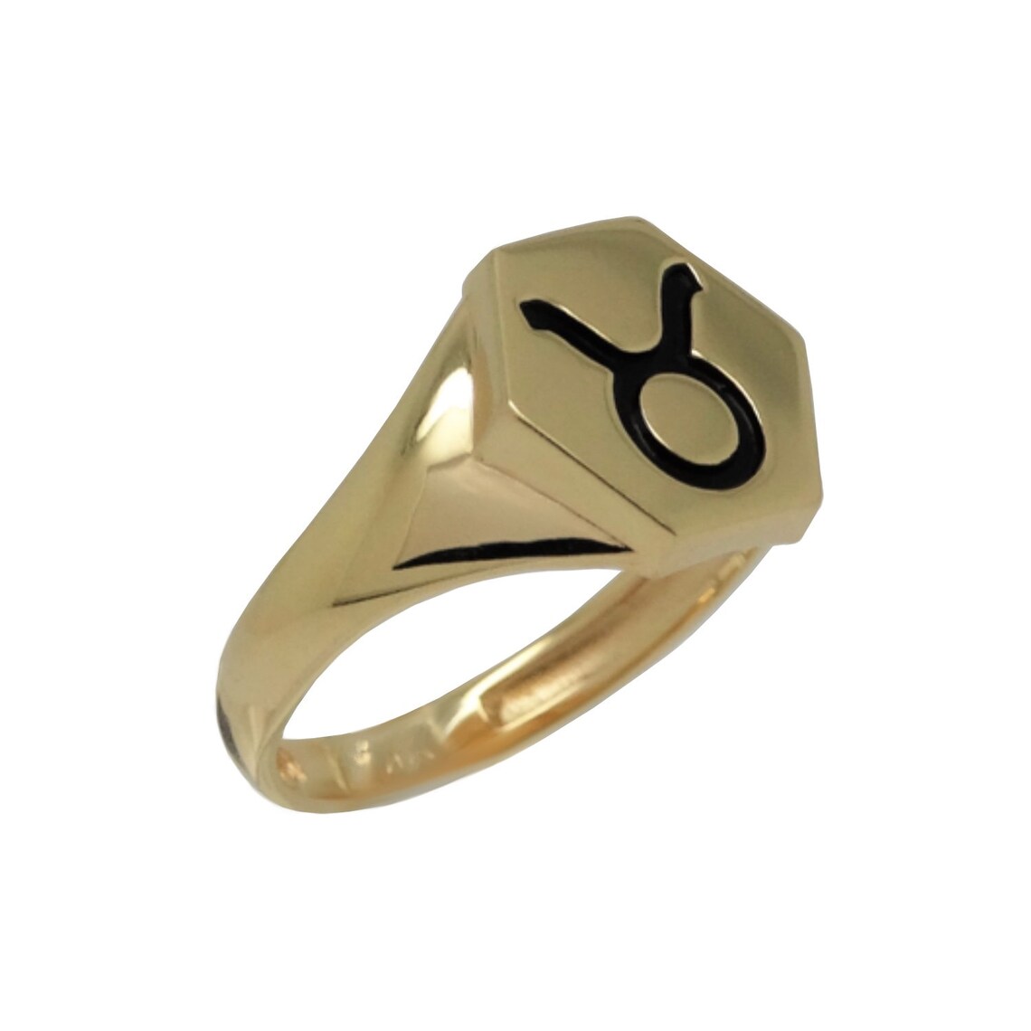 Taurus Gold Ring, Zodiac Sign Taurus Women's 14K Gold Ring, Horoscope ...