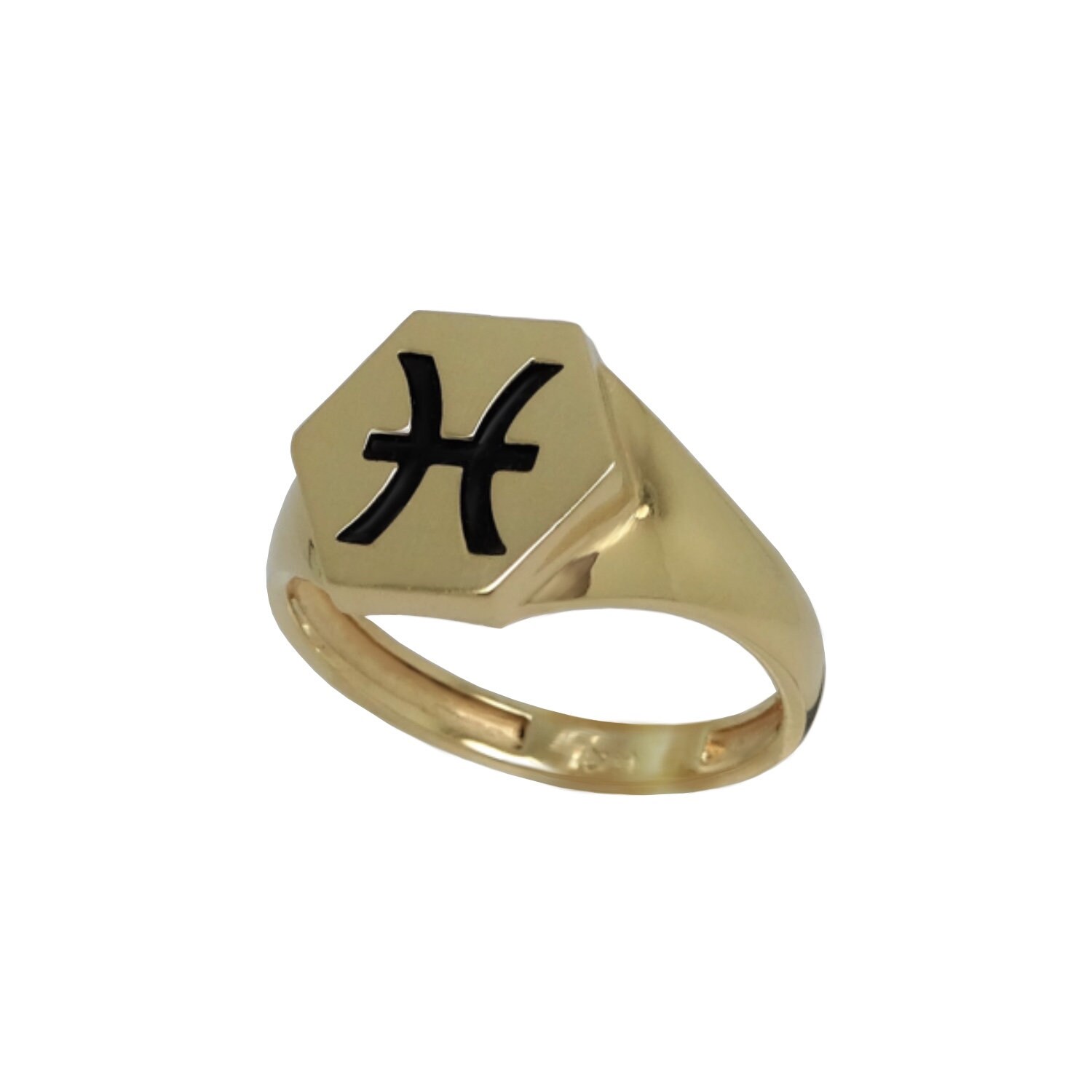 Women's Ring in Solid Gold 14K Zodiac Pisces Sign , Pisces Gold 14ct ...