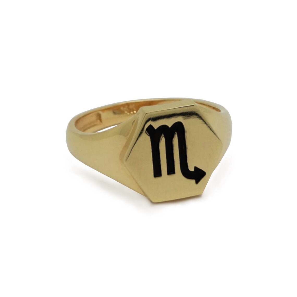 Scorpio Zodiac Sign 14K Gold Women's Ring, Solid 14k Gold Astrology ...